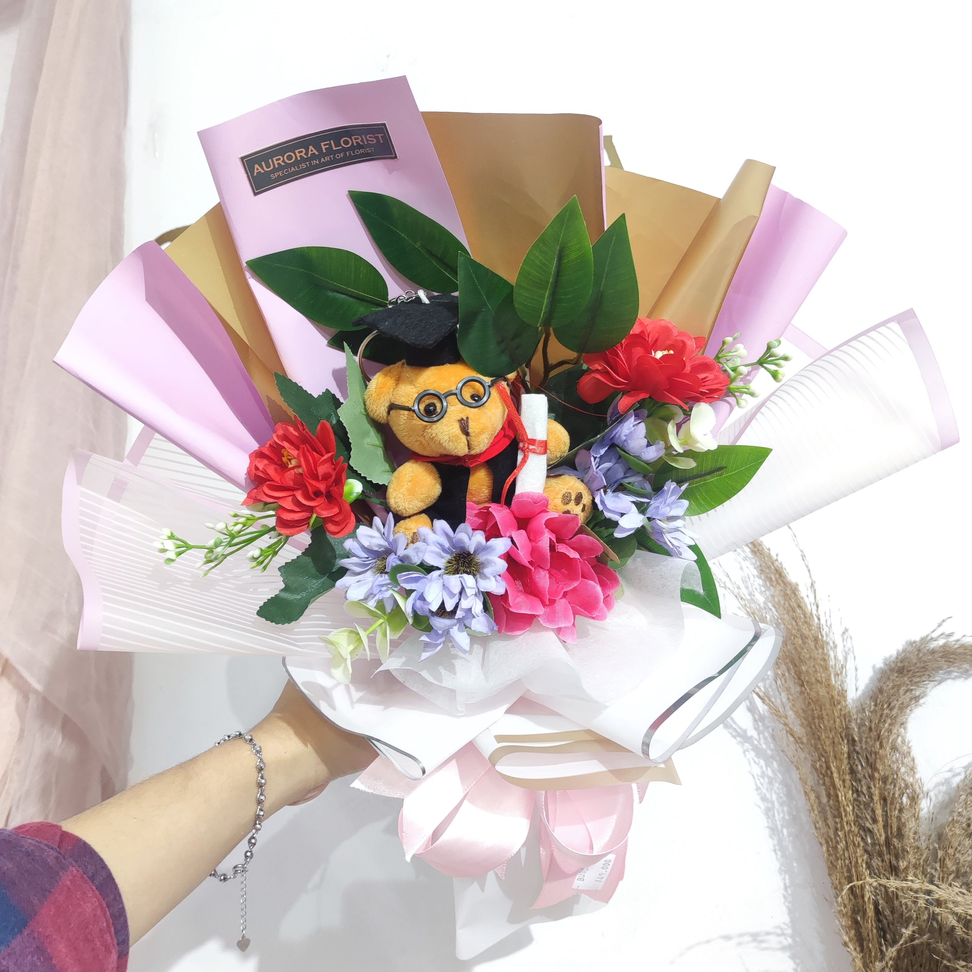 Bouquet Graduation Artificial Flower Mix – AURORA FLORIST