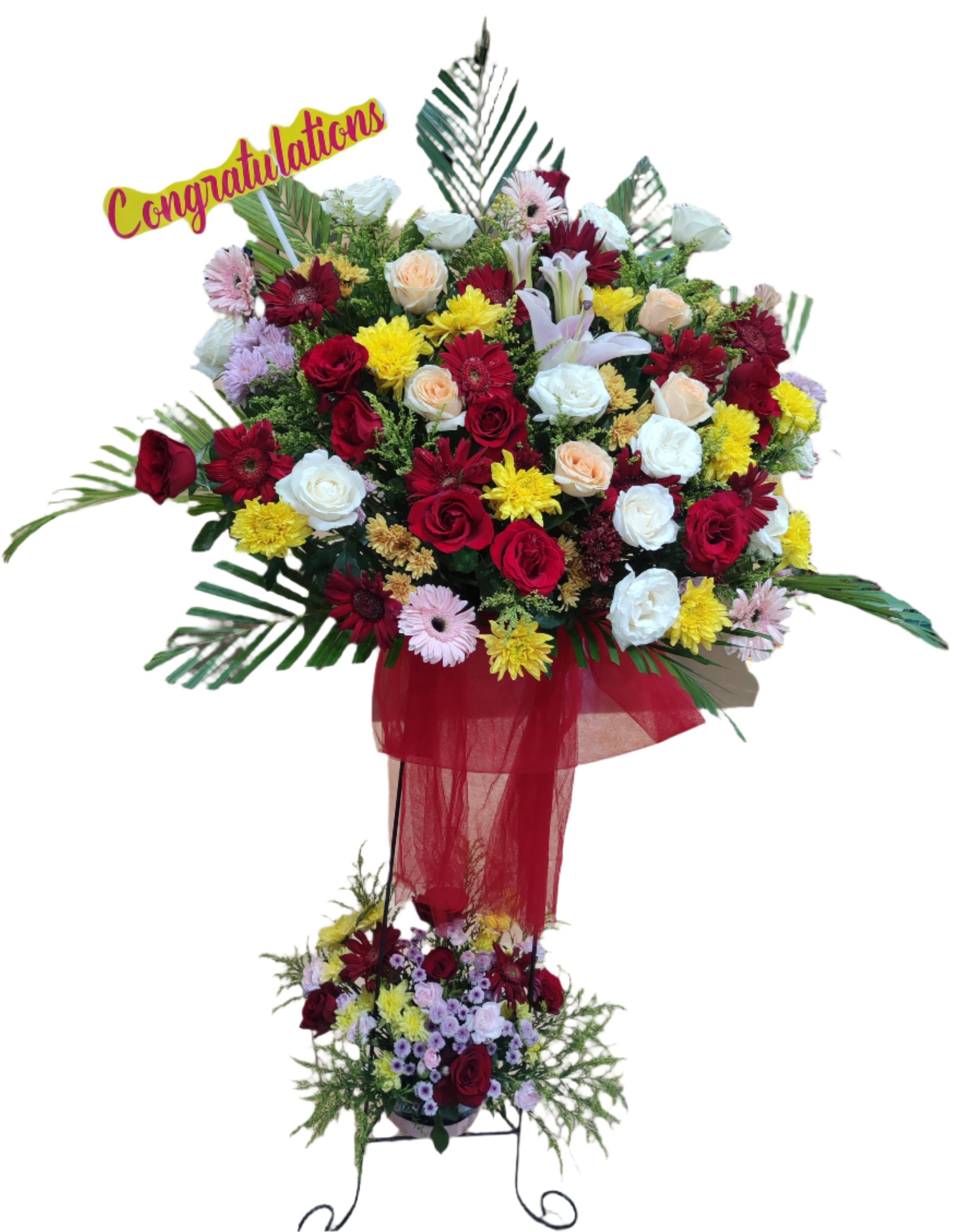 Stainless Stand - Lily, Roses, Chrysanthemum - 2 Layers (Fresh Flower ...