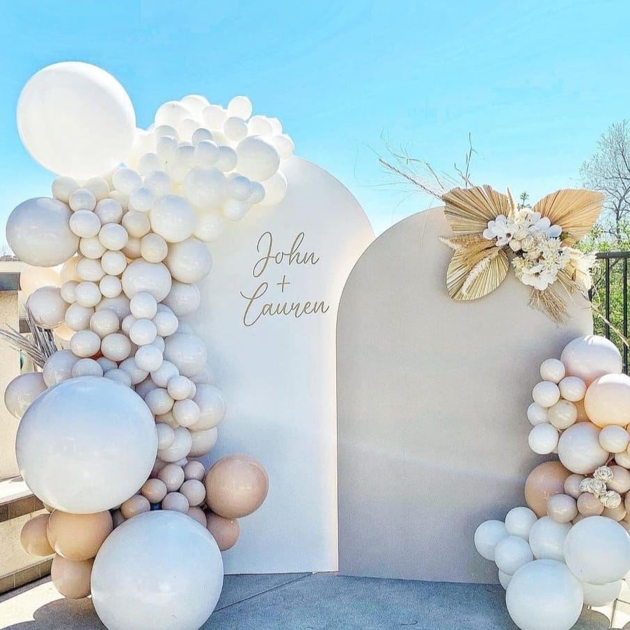 Pure White Oval Balloon Decoration – AURORA FLORIST